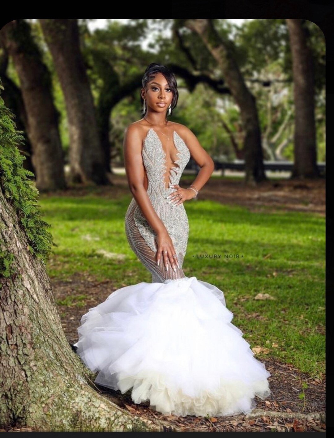 Prom Dress, Mermaid Dress , Party Dress , Deep V Prom Dress, Rhinestone ...