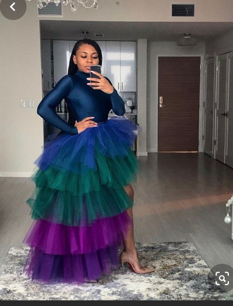 African Long Tutu Tulle Skirt Dress African Tulle Hi Low Etsy