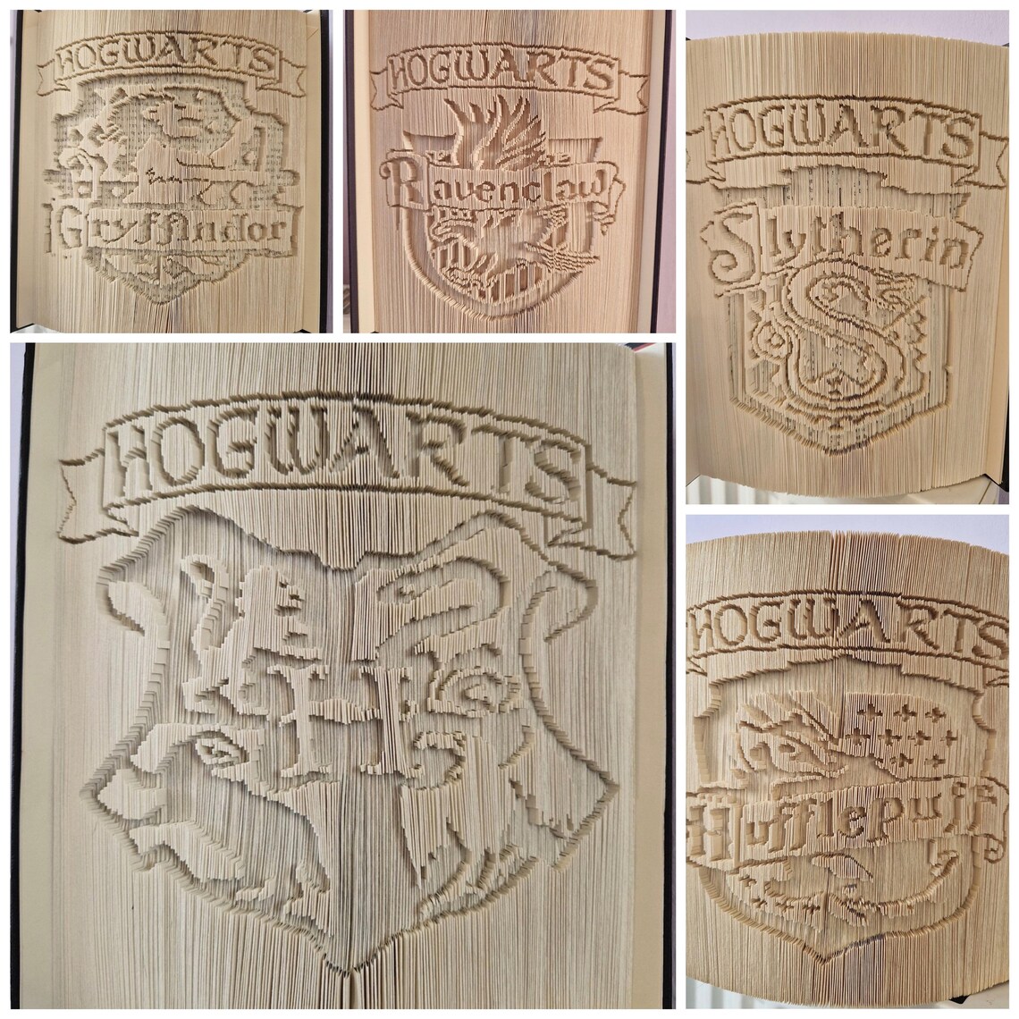 Hogwarts Crest Set of 5 Patterns Cut and Fold Digital PDF Bookfolding ...