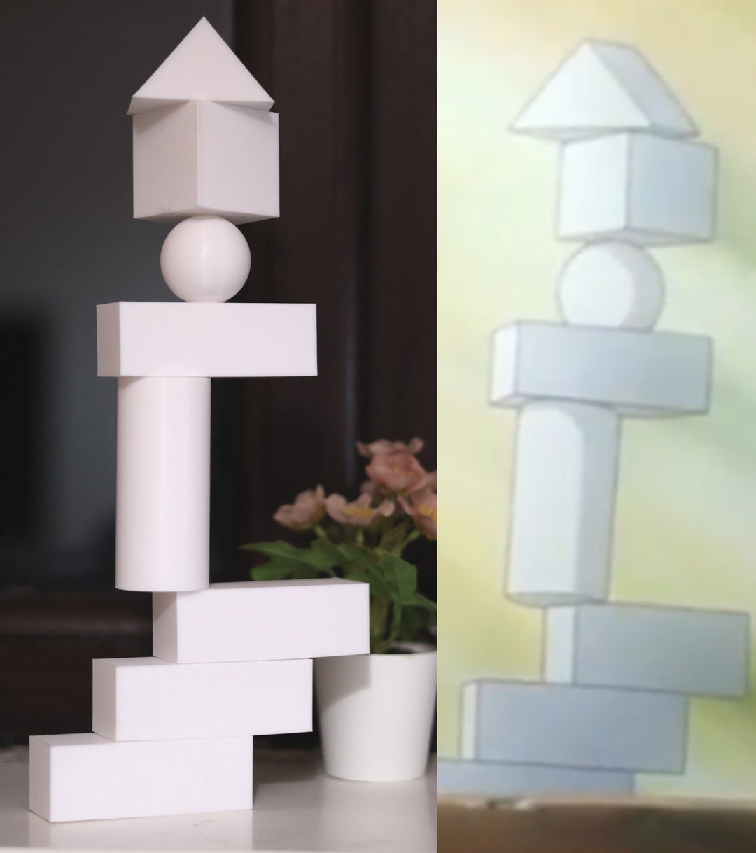 The Boy and the Heron Stacking Blocks Replica 3D Sculpture | Studio ...