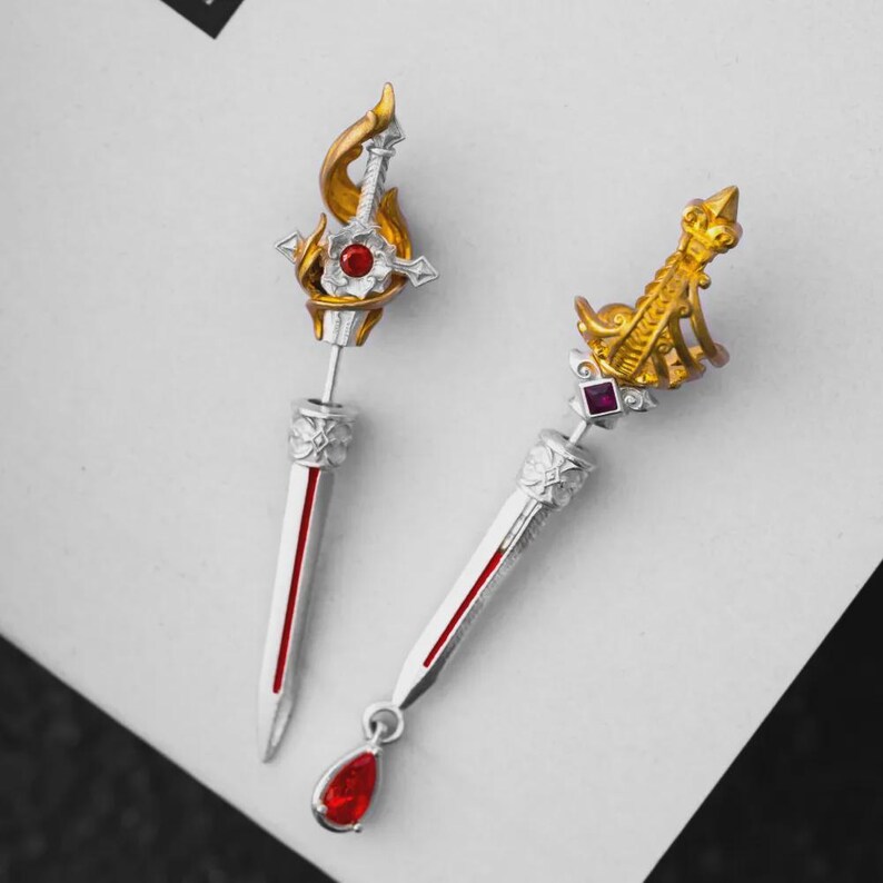 Basket-hilt Sword Stud Earrings, Gothic Jewelry Gifts for Men Women - Etsy