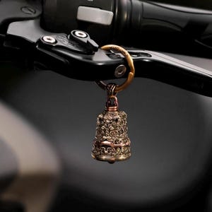 Oriental Patterned Bell, Motorcycle Bells, Amulet Keychain, Bronze ...