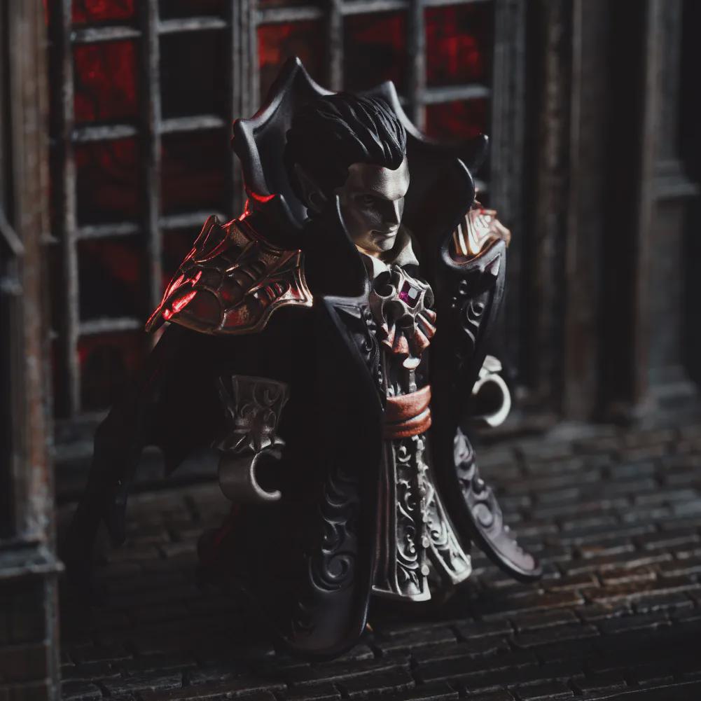 Crimson Vampire Figurine, Magnetic Metal Statue, Collectible Gothic ...