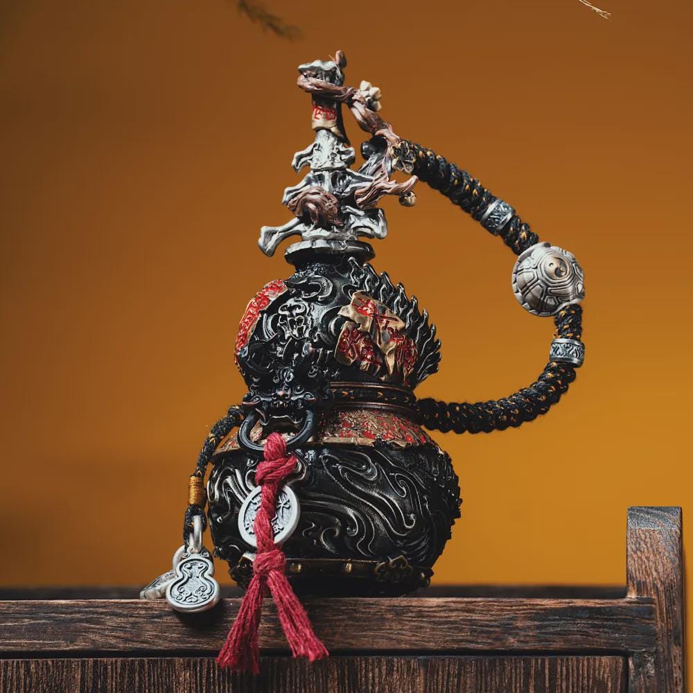 Dragon Spine Blade Gourd Ink Black Edition, Handmade Taoist Relic ...