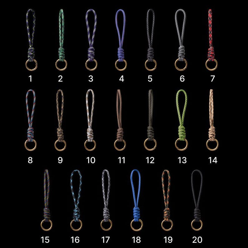 Paracord Braided Keychain-basic Version, Rope Keychain for EDC - Etsy