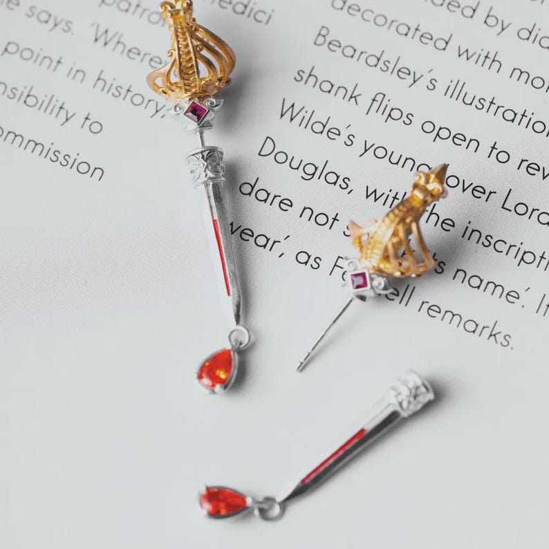 Basket-hilt Sword Stud Earrings, Gothic Jewelry Gifts for Men Women - Etsy