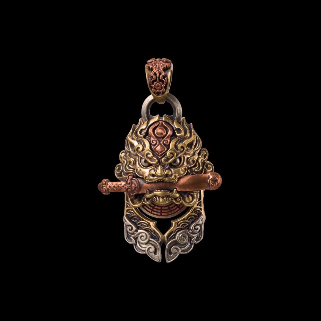 Shan Gui Lion Sword Pendant. Fidget Spinner Jewelry. Oriental Art. Gift ...