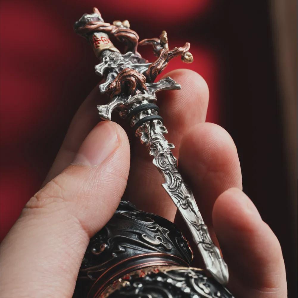 Dragon Spine Blade Gourd Ink Black Edition, Handmade Taoist Relic ...