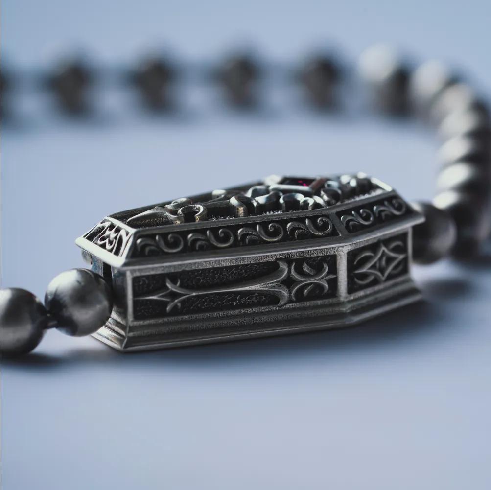 Oxidized Silver Vampire Coffin Ball Chain Bracelet, Gothic Jewelry ...