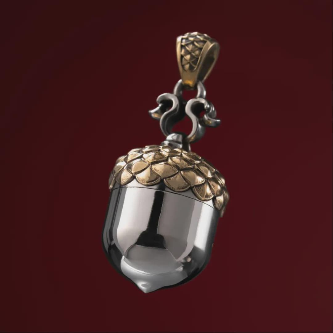 White Bronze Acorn Capsule Pendant, Keepsake Ash Urn Necklace, Fall ...