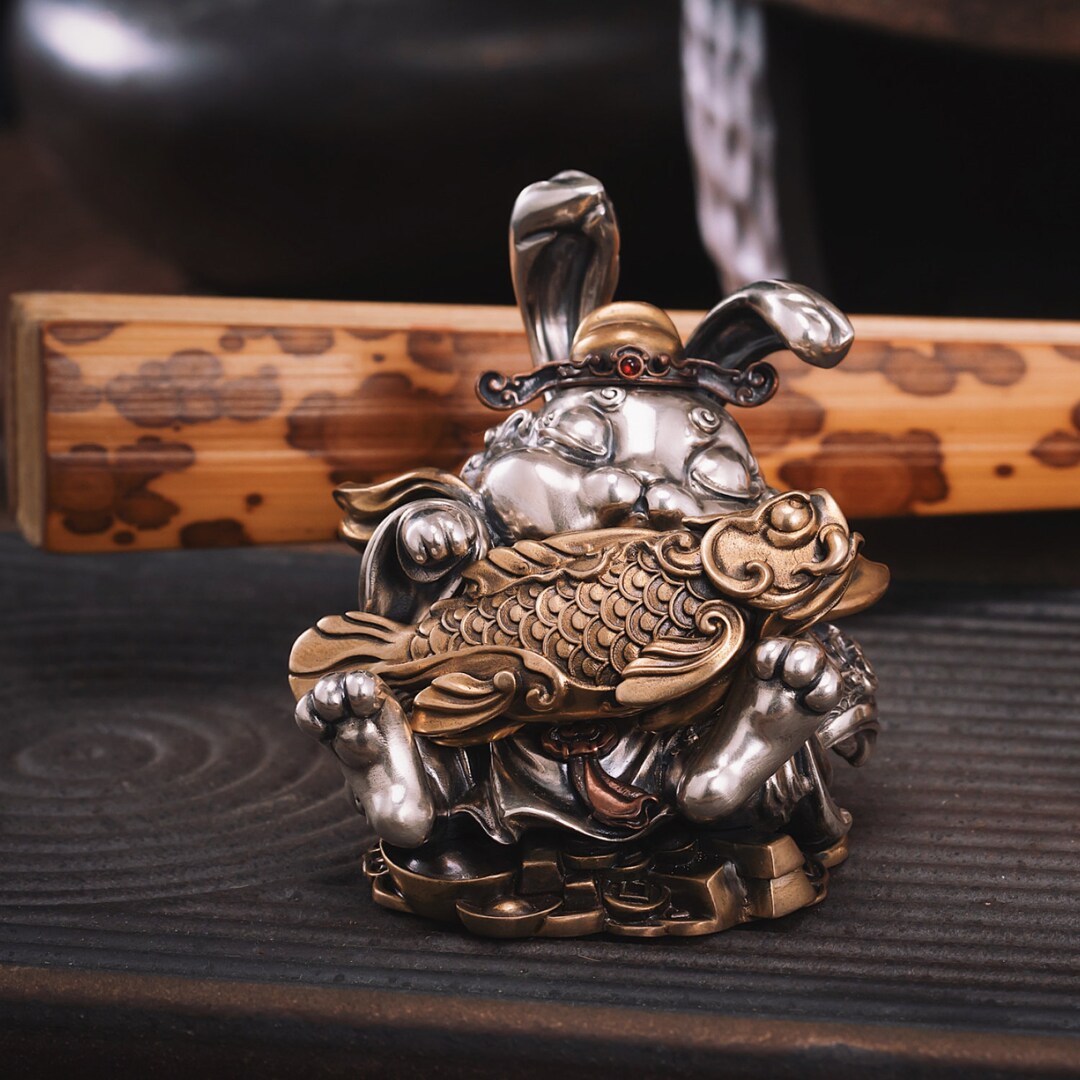 Silver Rabbit Statue.zodiac Rabbit Statue.desk Decor.antique Collection ...