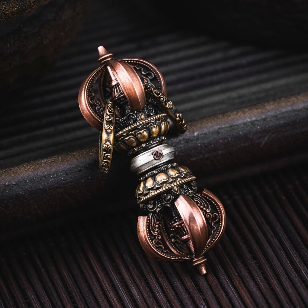 Vajra Pestle Pendant in Copper, Fidget Spinner Wearable Necklace ...