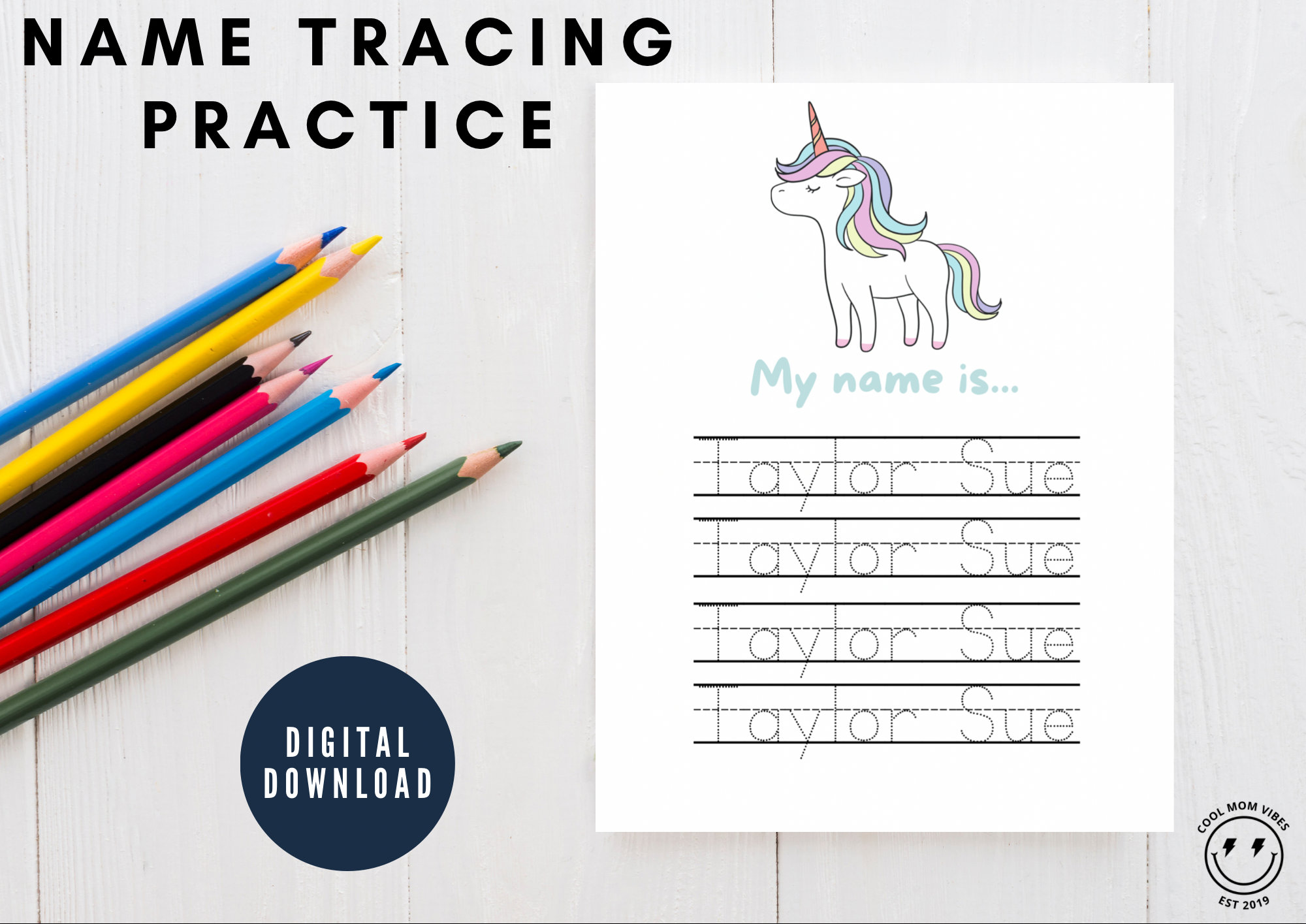 Kids Preschool Name Tracing Practice, Children Name Practice Writing ...