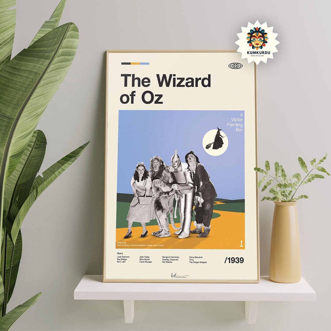 The Wizard of Oz Mid Century Modern Movies Poster Retro Movie - Etsy