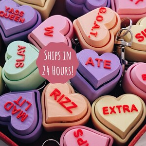 Gen Z Slang Conversation Hearts Clicky Keychain Fidget | Keyboard ...