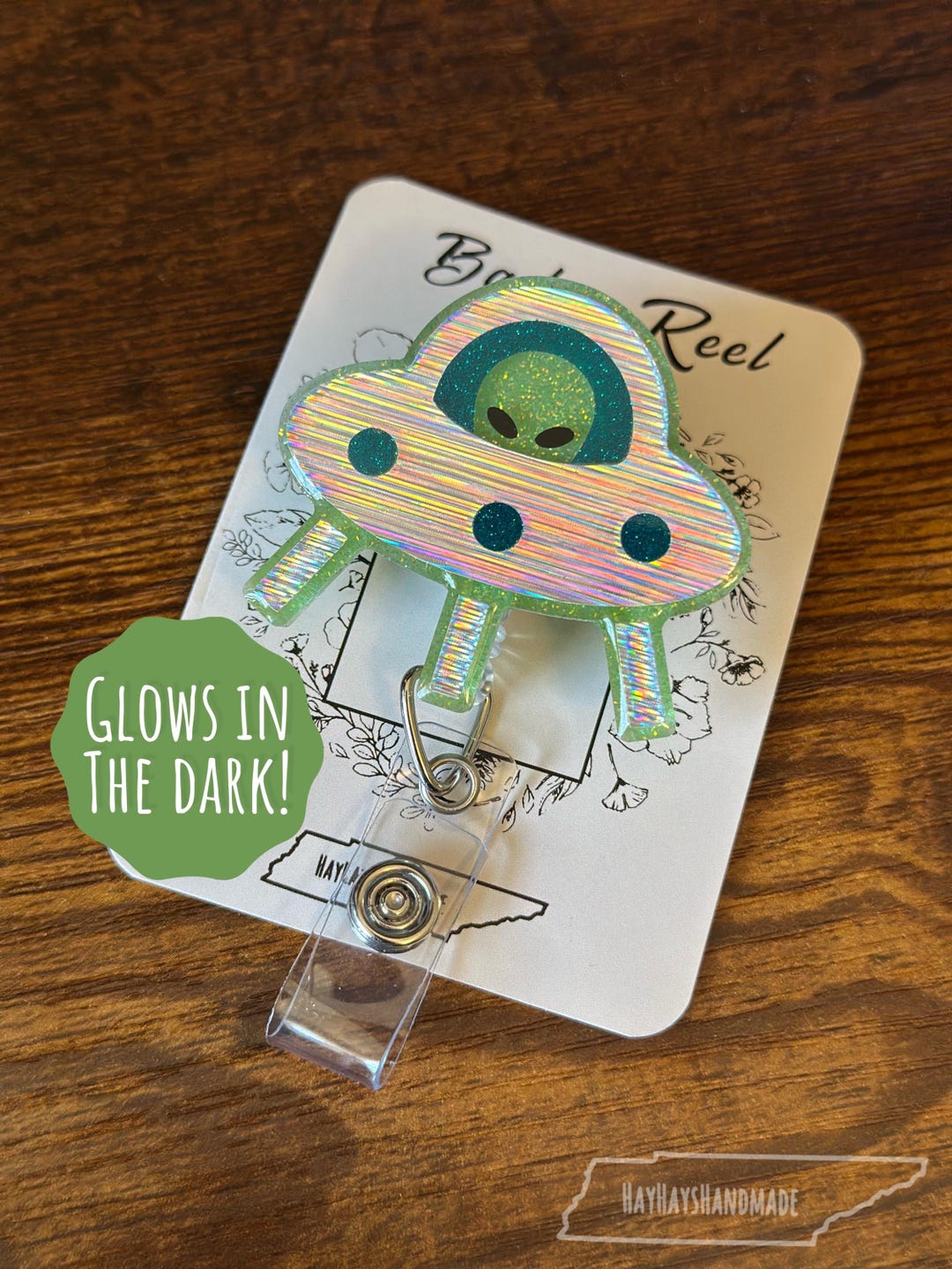 Alien UFO Flying Saucer Retractable Badge Reel for Nurses | Gift for ...