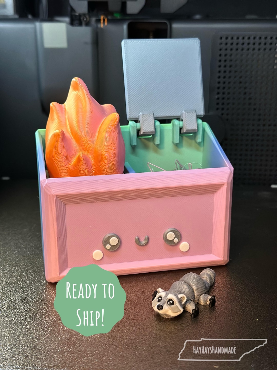 Dumpster Fire Funny Desk Container | Office Decor | This is Fine ...