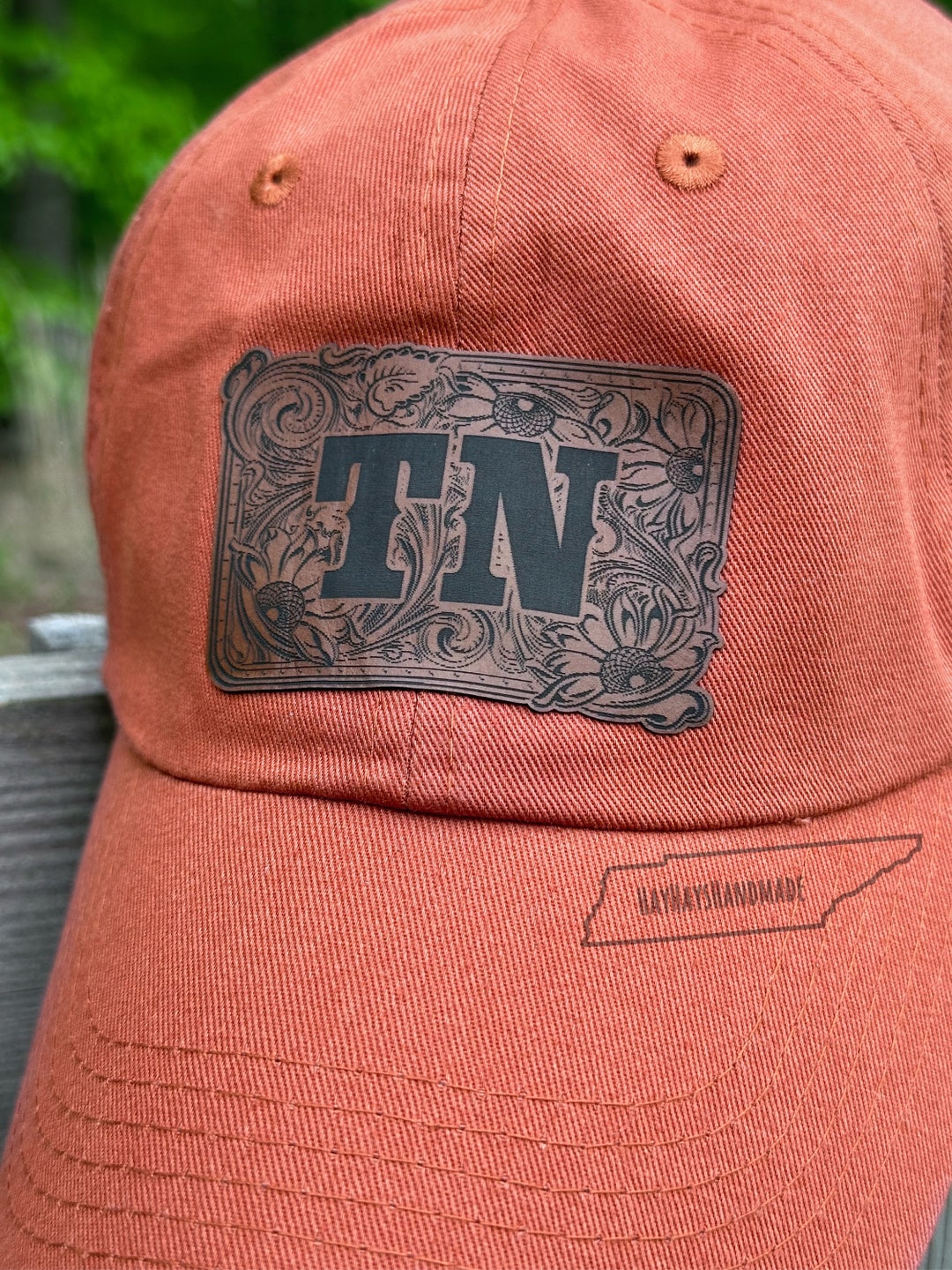 Tennessee Abbreviation Faux Tooled Leather Classic Dad Cap Hat ...