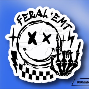 Feral EMT Waterproof Sticker | Funny Sticker | Scratch and Fade ...