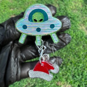 The Original UFO Alien Santa Hat Abduction Funny Retractable - Etsy