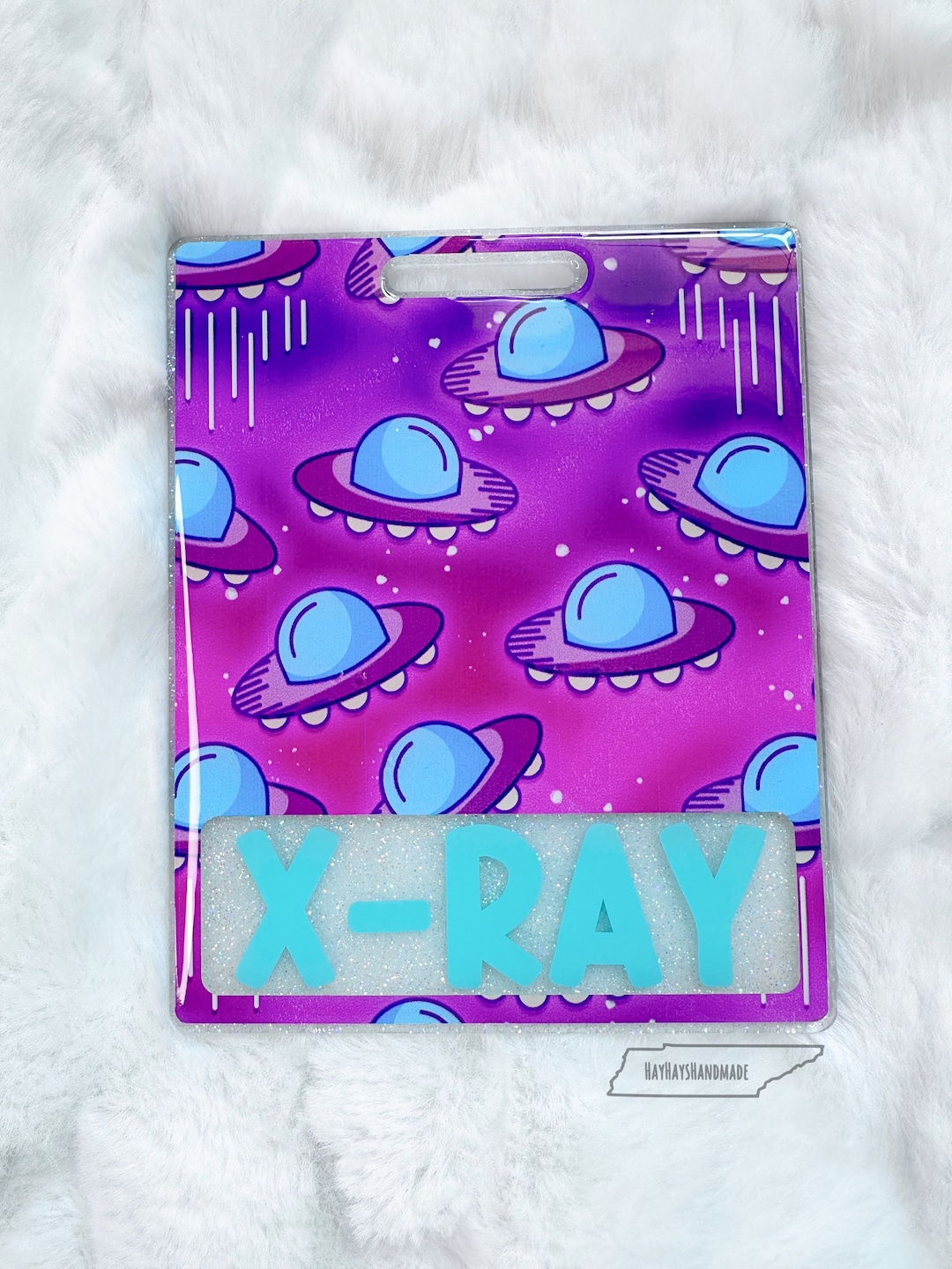 Custom Pink UFO Galaxy Glitter Badge Buddy Nurse Badge Buddy - Etsy