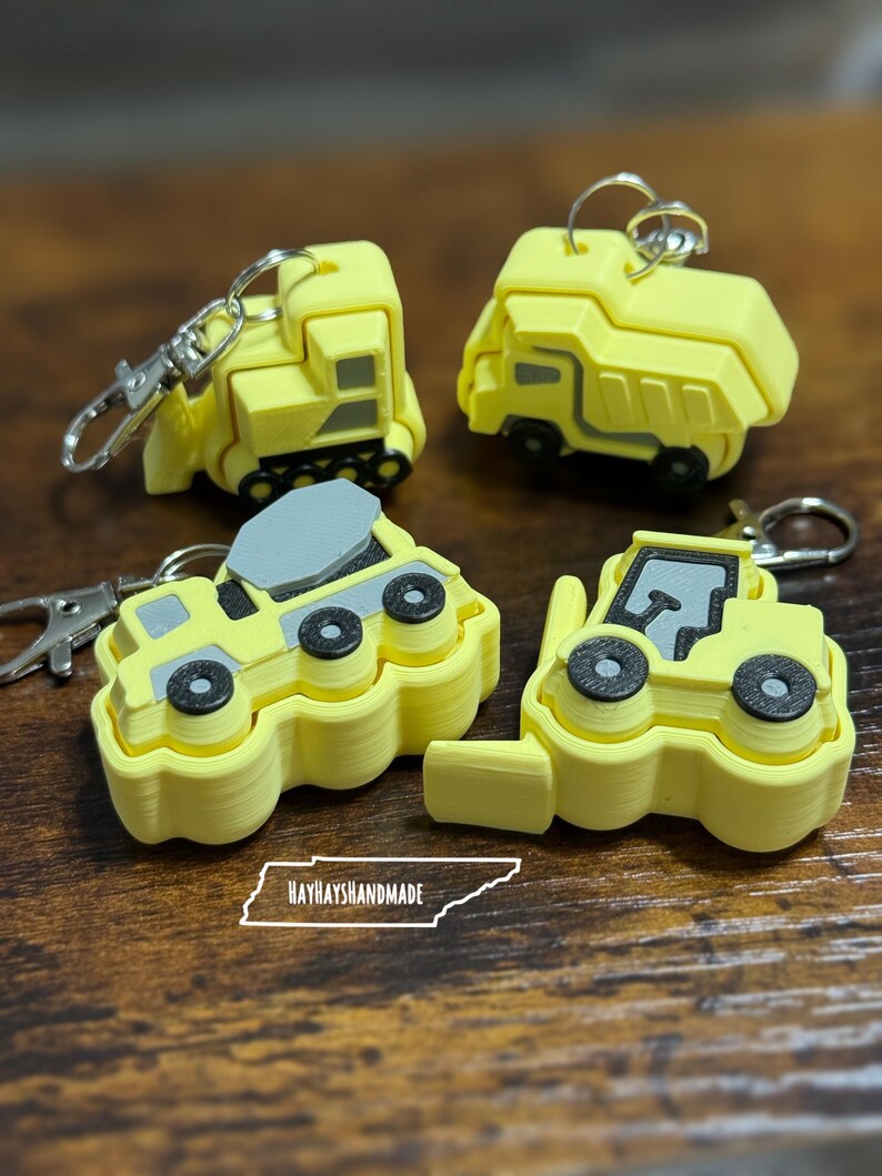 Construction Trucks Heavy Equipment Clicky Keychain Fidget | Keyboard ...