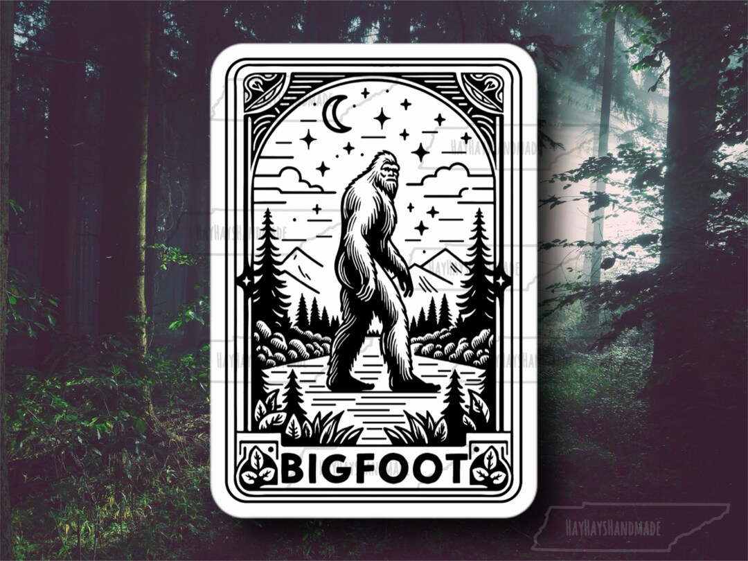 Bigfoot Tarot Card Waterproof Sticker | Funny Sticker | Scratch & Fade ...