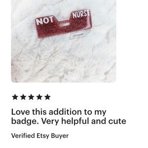 Not Nurse Custom Glitter Badge Topper - Etsy