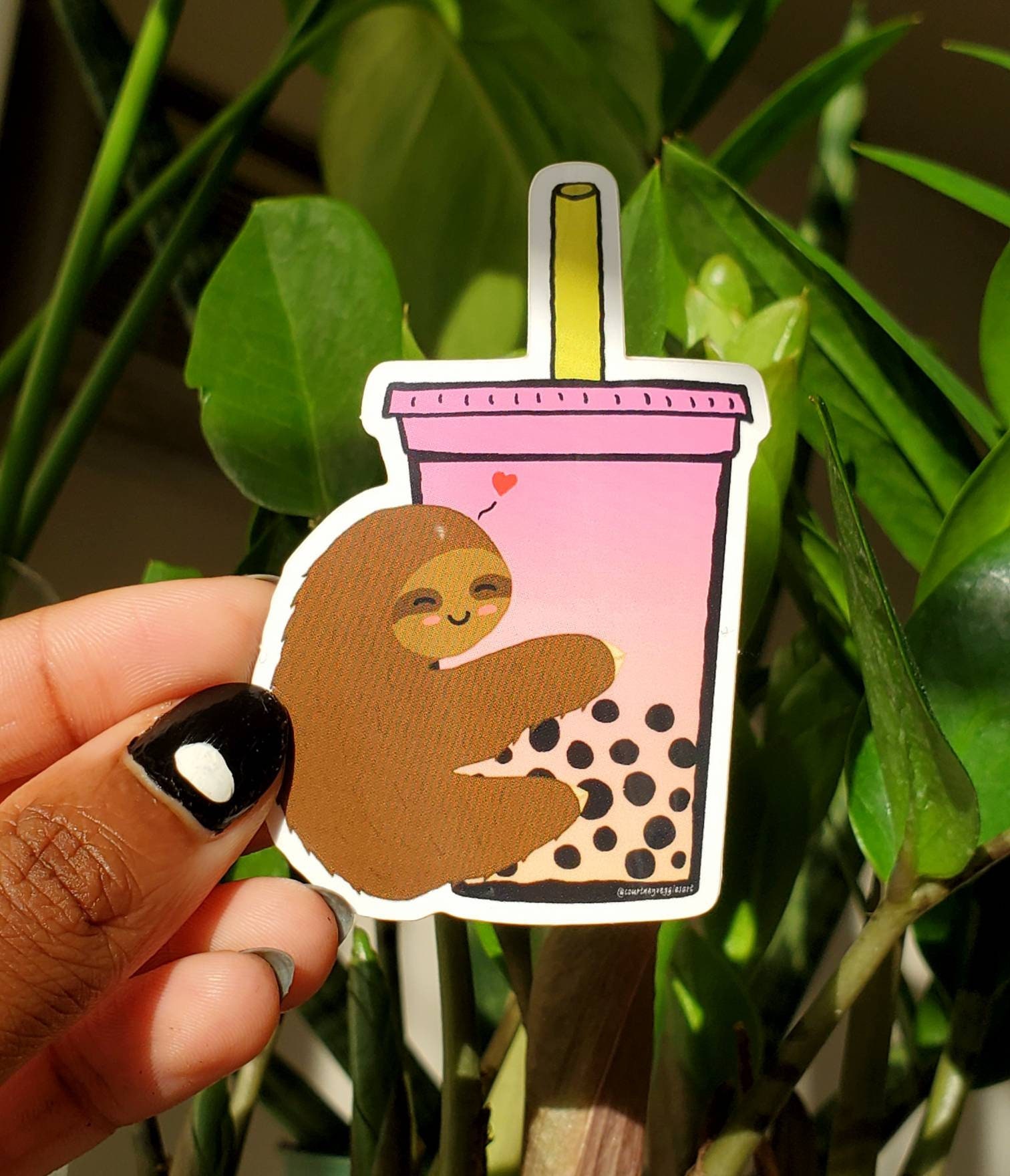 Boba Sloth Sticker - Etsy