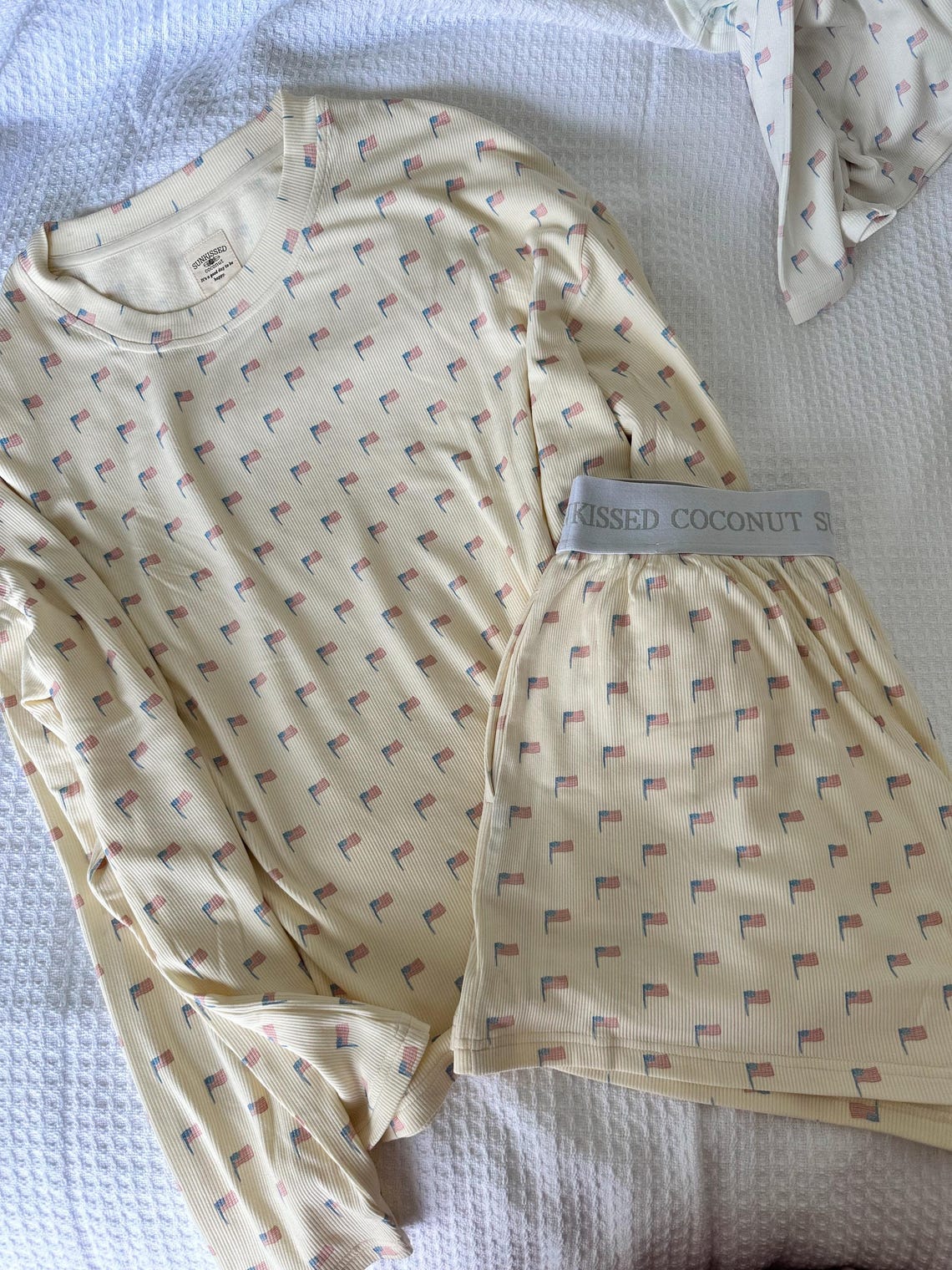 Pale Yellow American Flag Pajama Pattern Top - Etsy