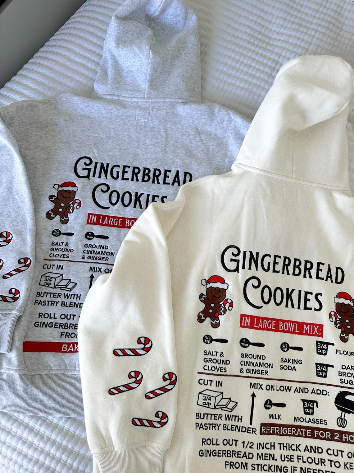 Pearl Grey Gingerbread Recipe Christmas Embroider Hoodie - Etsy
