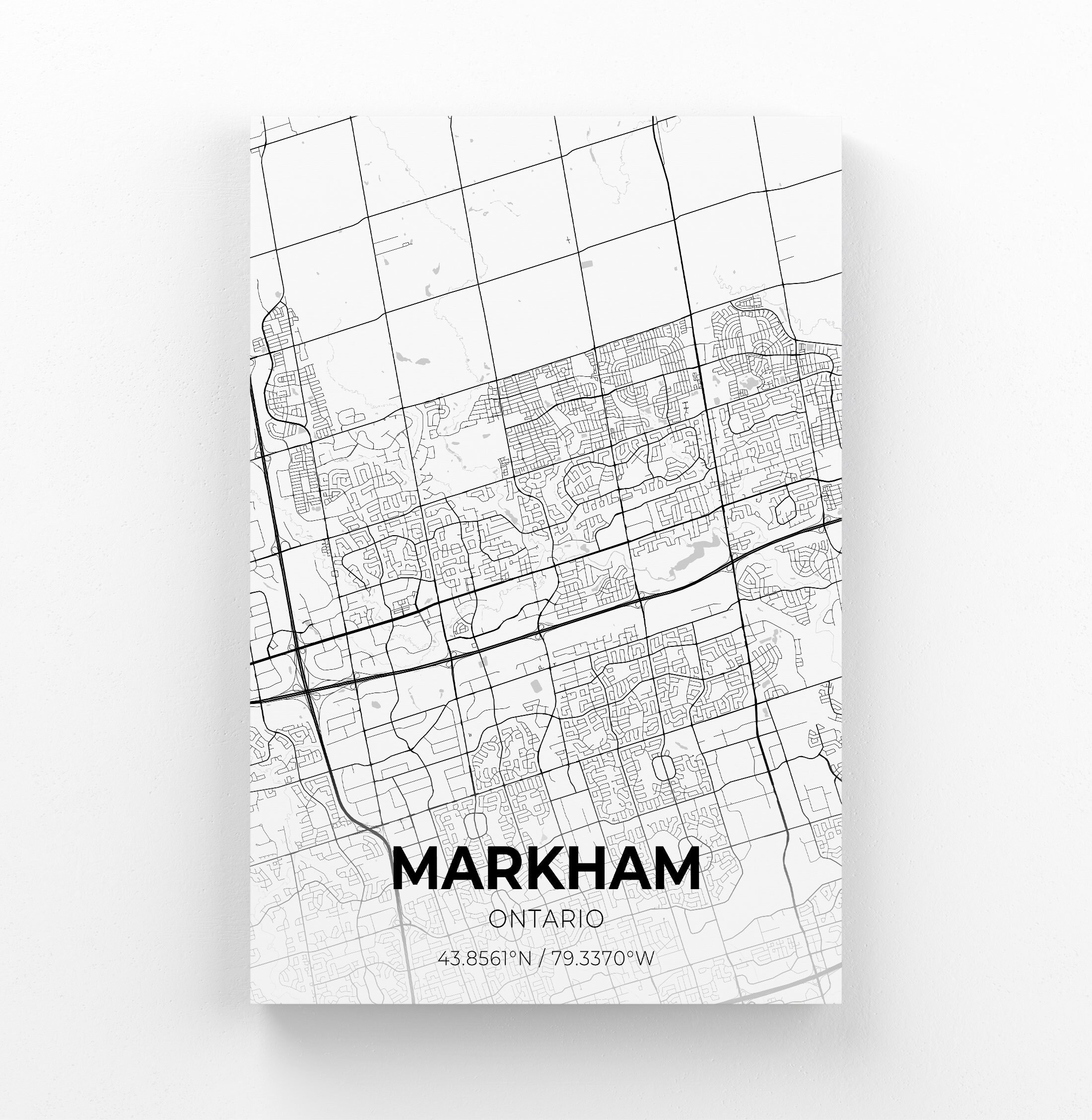 Markham Ontario City Map Canvas Art / City Map Art / City Map | Etsy