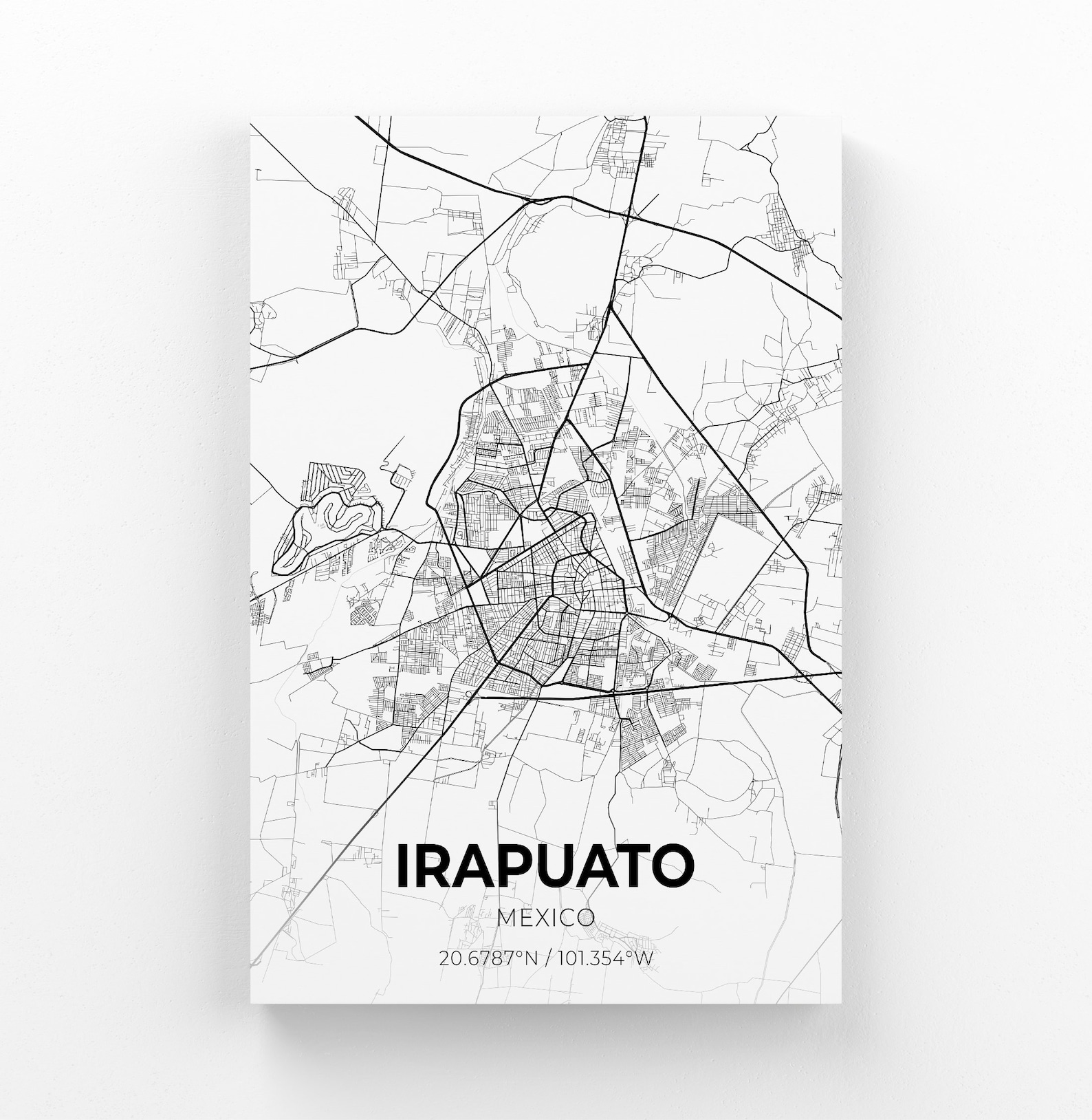 Irapuato Ciudad de México Mapa Lienzo Arte / City Map Art / | Etsy