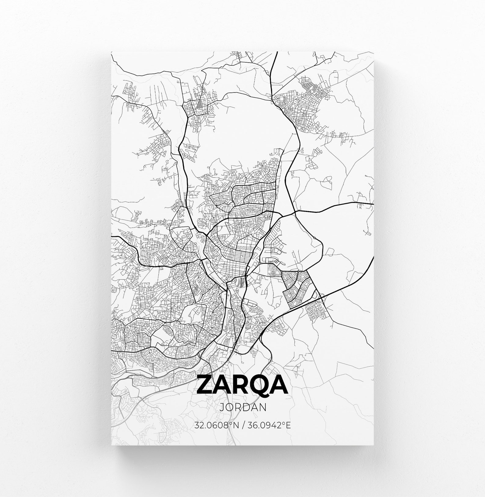 Zarqa Jordan City Map Canvas Art / City Map Art / City Map | Etsy