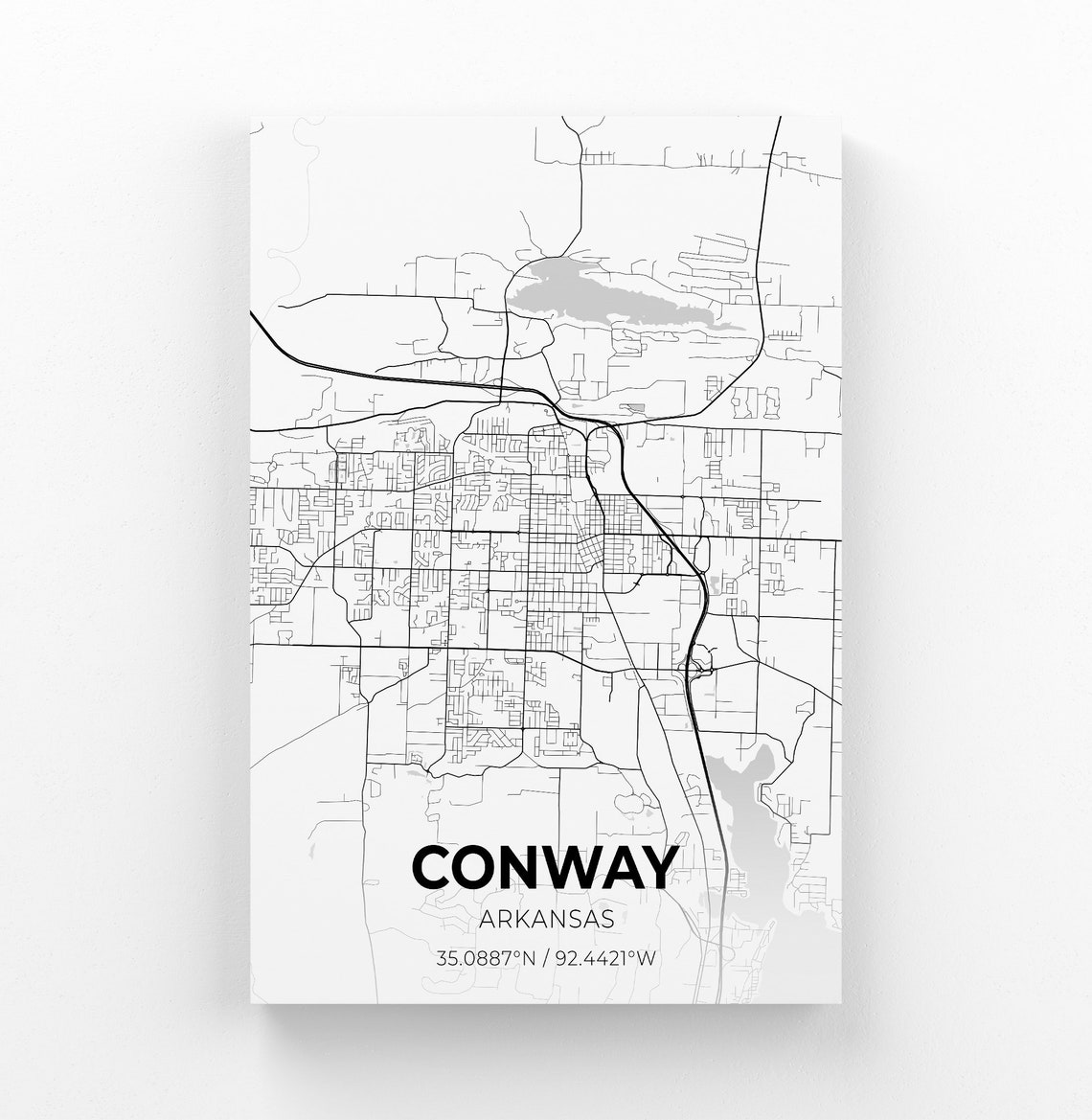Conway Arkansas City Map Canvas Art / City Map Art / City Map | Etsy