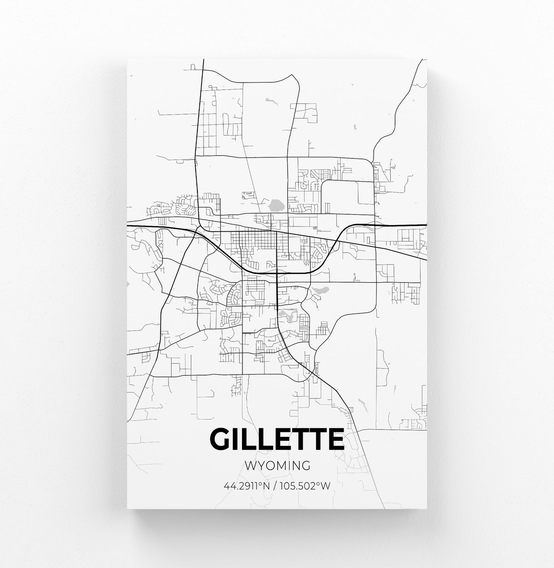 Gillette Wyoming City Map Canvas Art / City Map Art / City Map | Etsy
