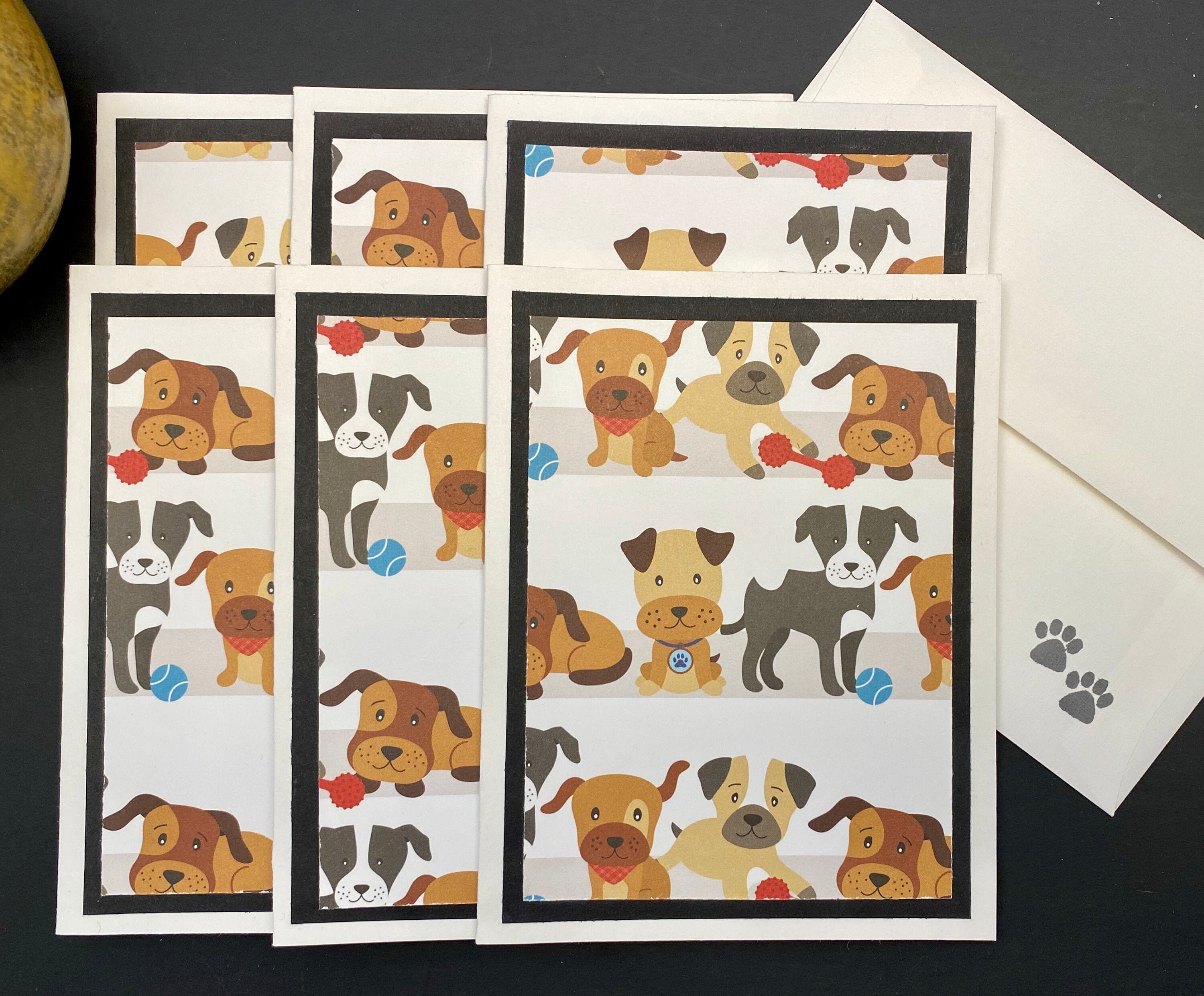 Dog Note Cards 6 Puppy Blank Note Cards with 6 Envelopes | Etsy