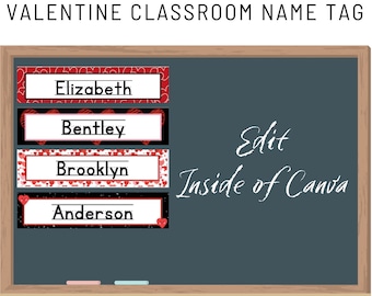 Editable Name Tags for School, Retro Valentine Download, Heart Cookies ...