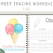 Number Tracing Worksheet Ice Cream 1-10 Tracing Dot Numbers Number ...