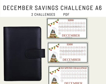 December Savings Challenge, Printable (pdf) Editable Downloadable, A4 ...