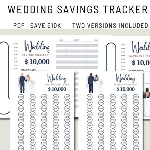Wedding Savings Challenge Printable 10K Savings Goal Wedding Savings ...