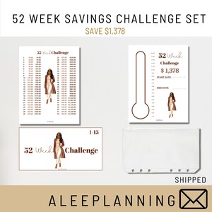 52 Week Savings Challenge Set | 52 Week Challenge Chart | 52 Week ...