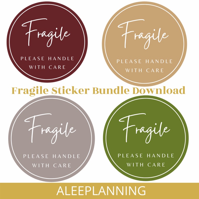 Fragile Mail Stickers Printable Bundle Packaging Small - Etsy