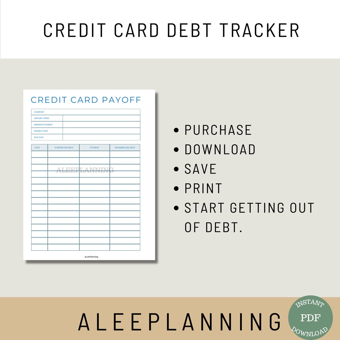 Credit Card Payoff Tracker Printable: Visual Debt Thermometer (PDF) - Etsy