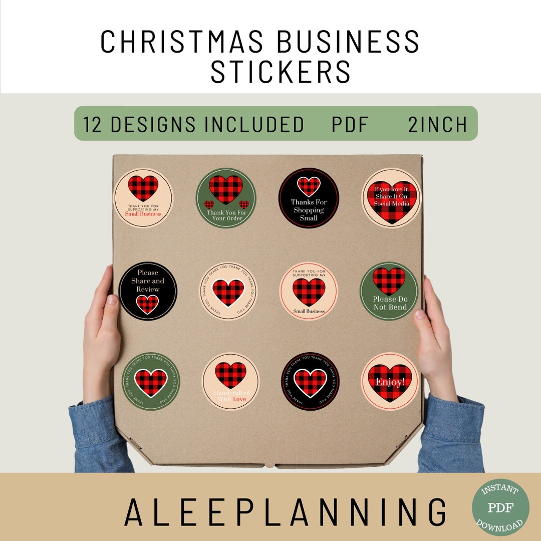 Christmas Business Stickers Printable Business Stickers - Etsy