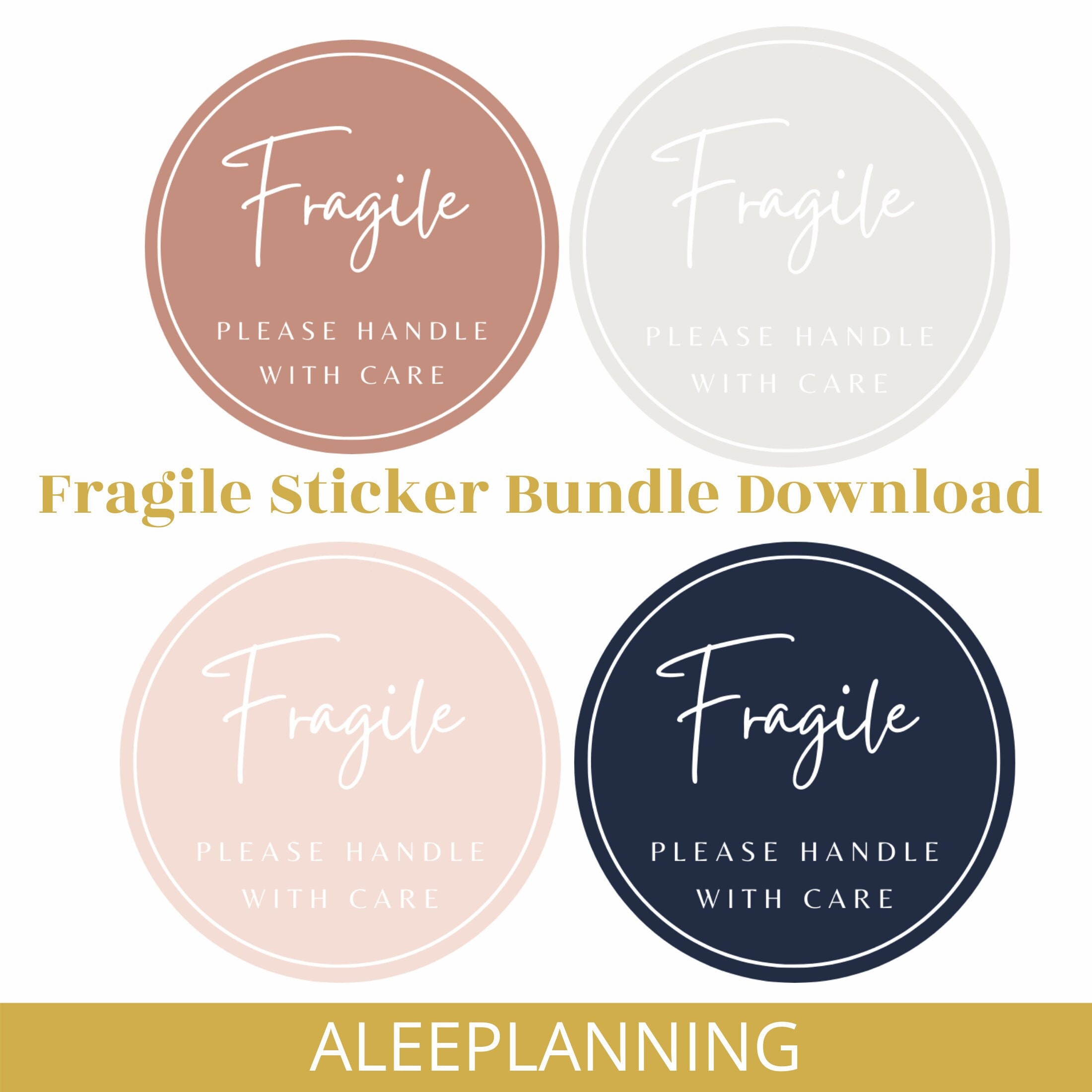 Fragile Stickers Printable Bundle - Etsy