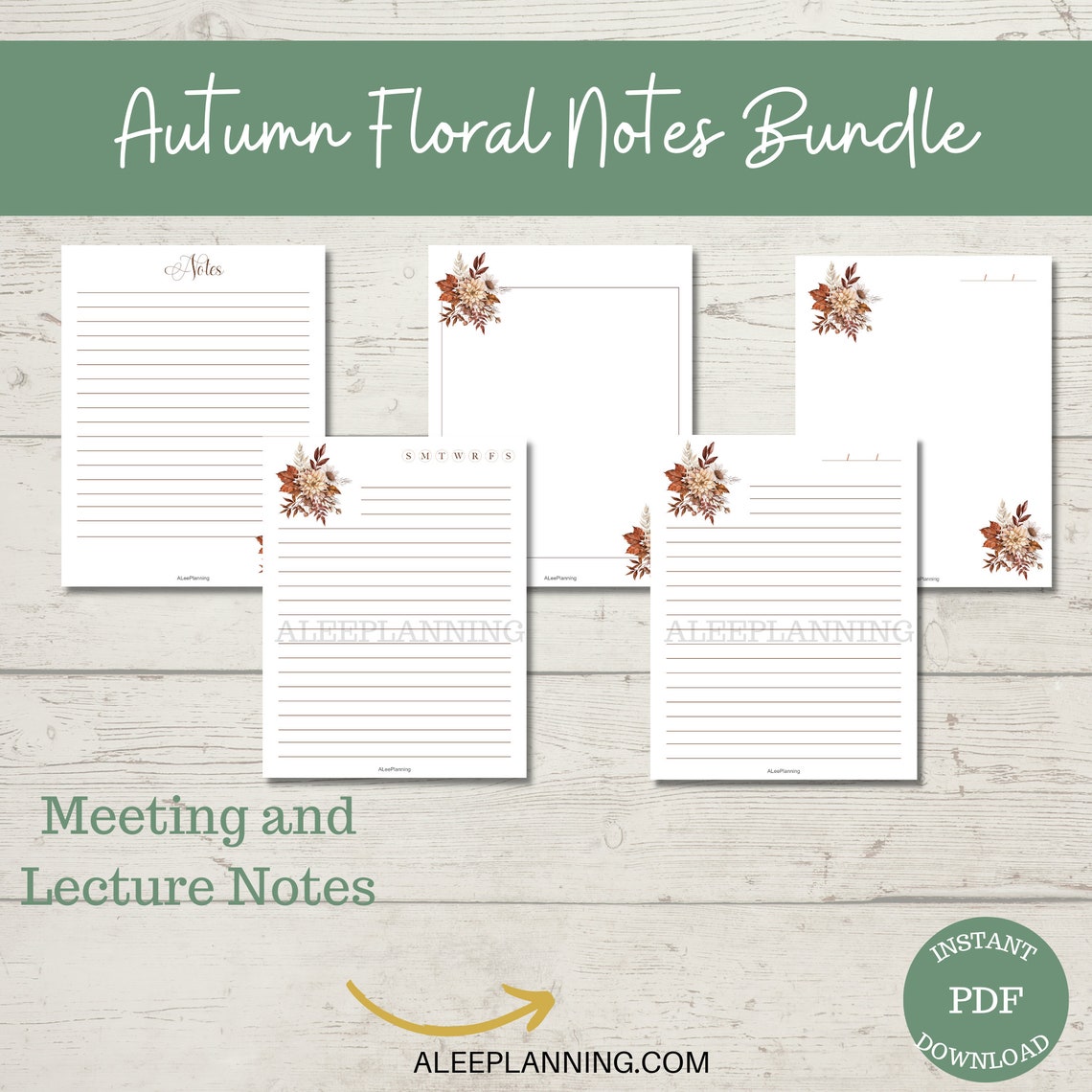 Autumn Note Page Printable Fall Note Page Bundle Printable - Etsy