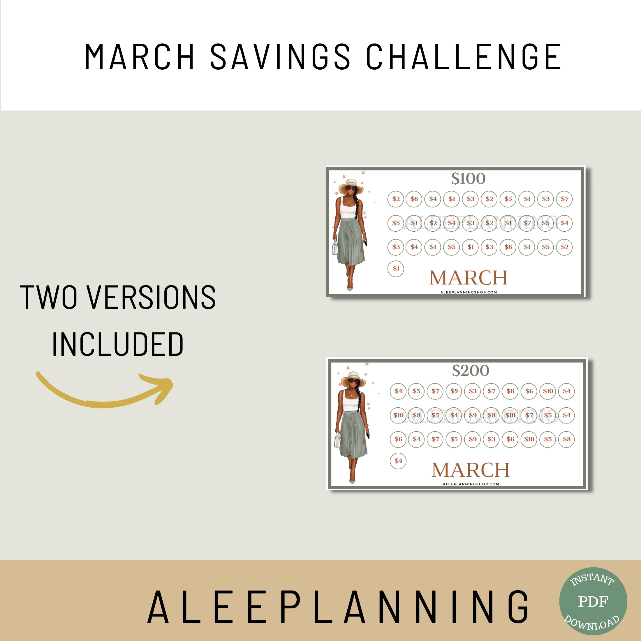 March Savings Challenge Printable Mini Savings Challenge 30 Day Savings ...