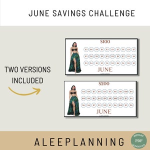 Summer Savings June Challenge June Tracker 100 Savings 200 Savings ...