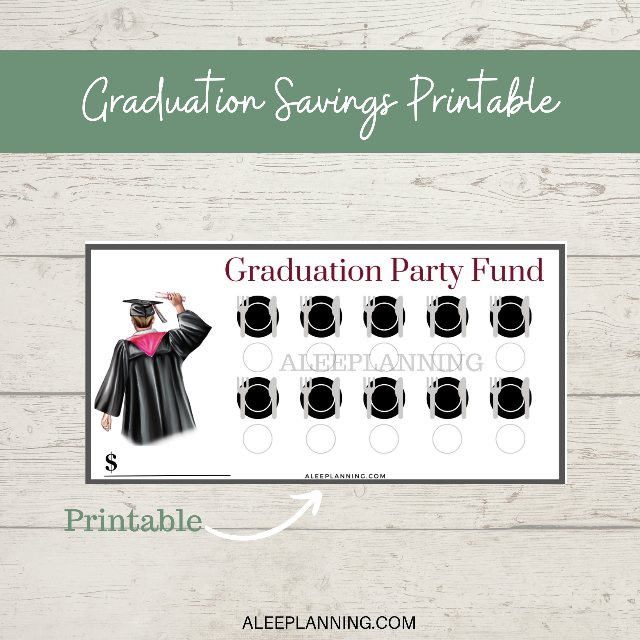 Graduation Savings Funda6 Graduation Tracker Printable Senior Dues High ...